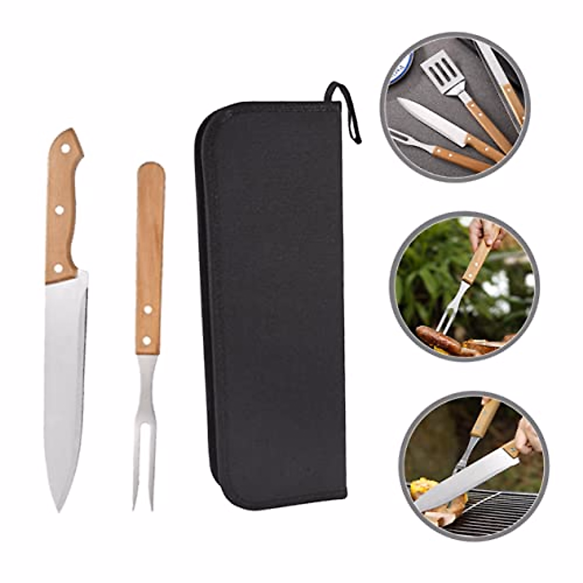 YARNOW 5 Sets Barbecue Knife and Fork Tools Backpack Set Grill Utensils Set Grill Utensil Kit Carving Knife for Meat Kitchen Roast Fork Knives for Slicing Meats Cutter BBQ Tools