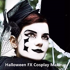 Go Ho White Face Paint,Easily Washable Formula Face Paint Stick,Non-toxic Full-coverage Cream to Powder White Face Body Paint for Halloween Cosplay Zombie Skeleton Clown Goth Makeup