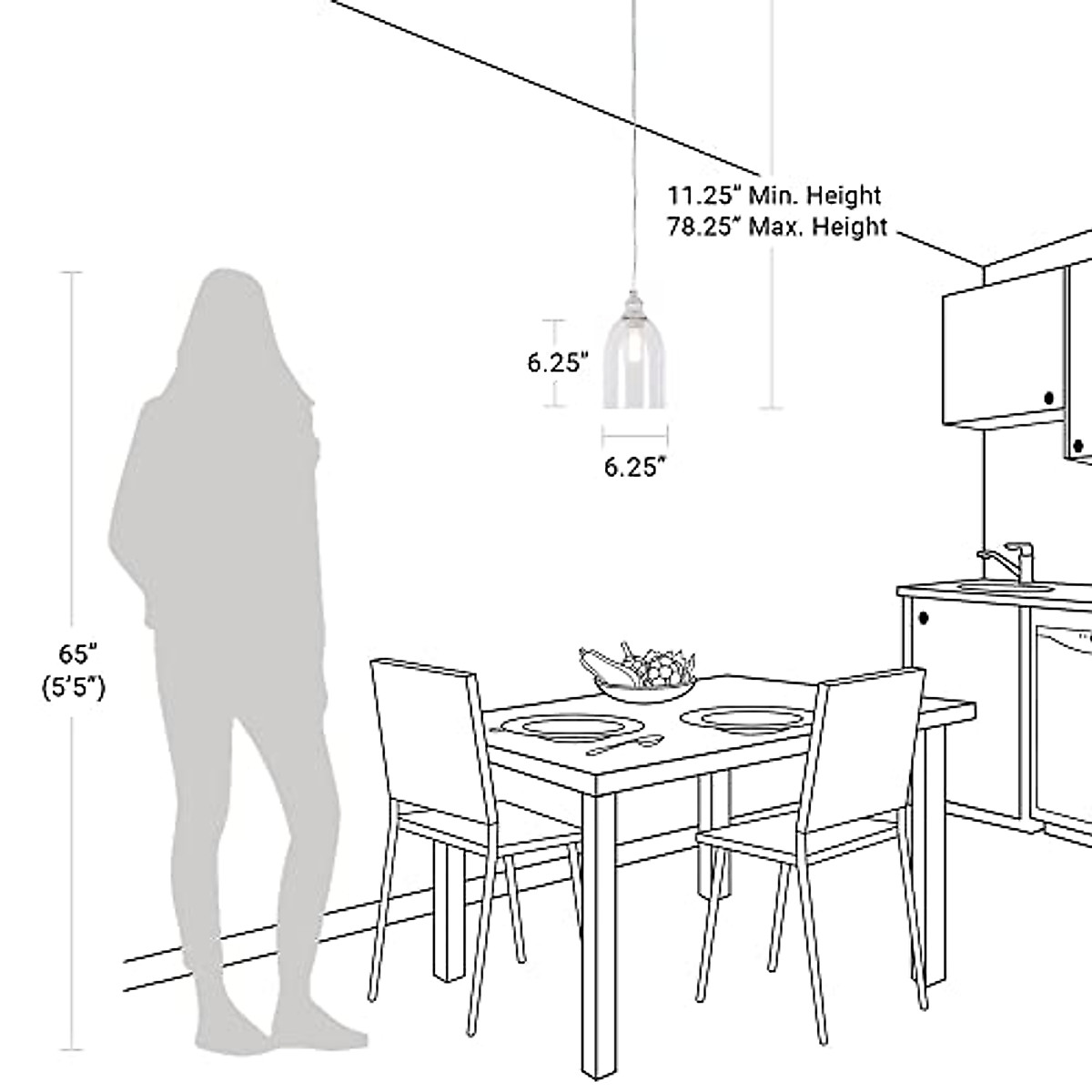 Catalina Lighting 23124-000 Mid-Century Modern Glass Globe Mini Pendant, 8", Brass