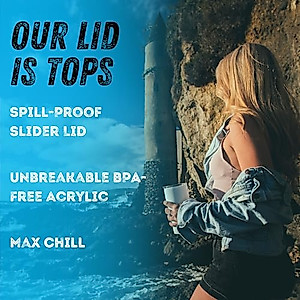 Seriously Ice Cold SIC 20 Oz. Double Wall Vacuum Insulated 18/8 Stainless Steel Travel Tumbler Mug | Powder Coated with Splash Proof BPA Free Lid | Coffee, Tea, Wine, and Cocktails (Ice White)