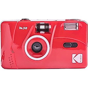Kodak M38 35mm Film Camera - Focus Free, Powerful Built-in Flash, Easy to Use (Flame Scarlet)