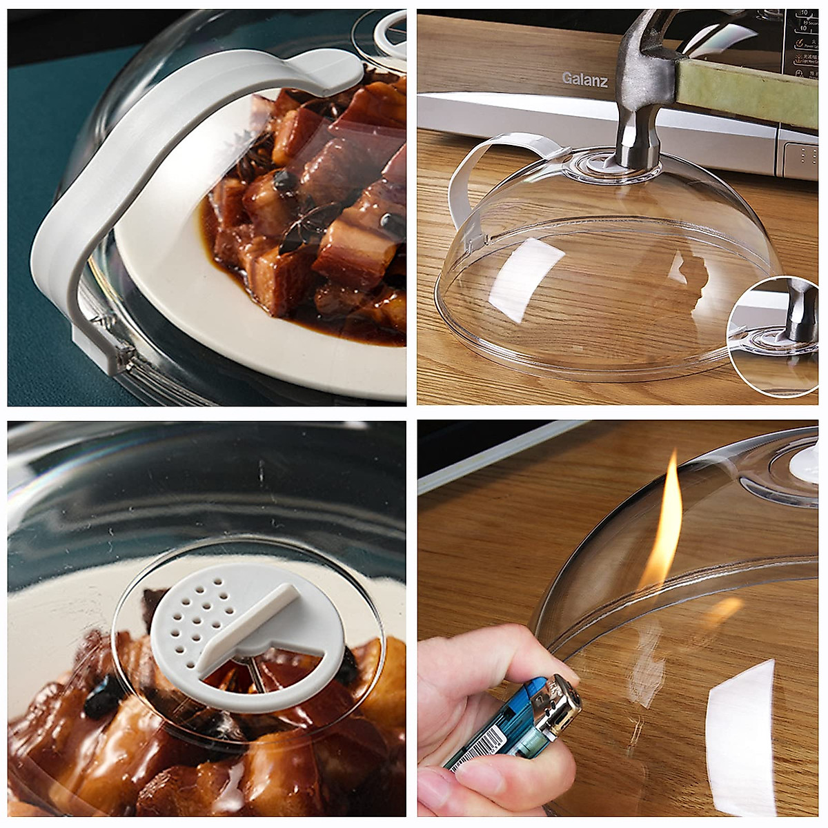 Set of 2 Microwave Splatter Cover, Deep Microwave Cover for Food, Large Microwave Plate Cover with Handle Steam Vents Keeps Microwave Oven Clean BPA Free Transparent Cover