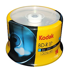 KODAK BD-R 6X 25GB 50-Pack Cakebox