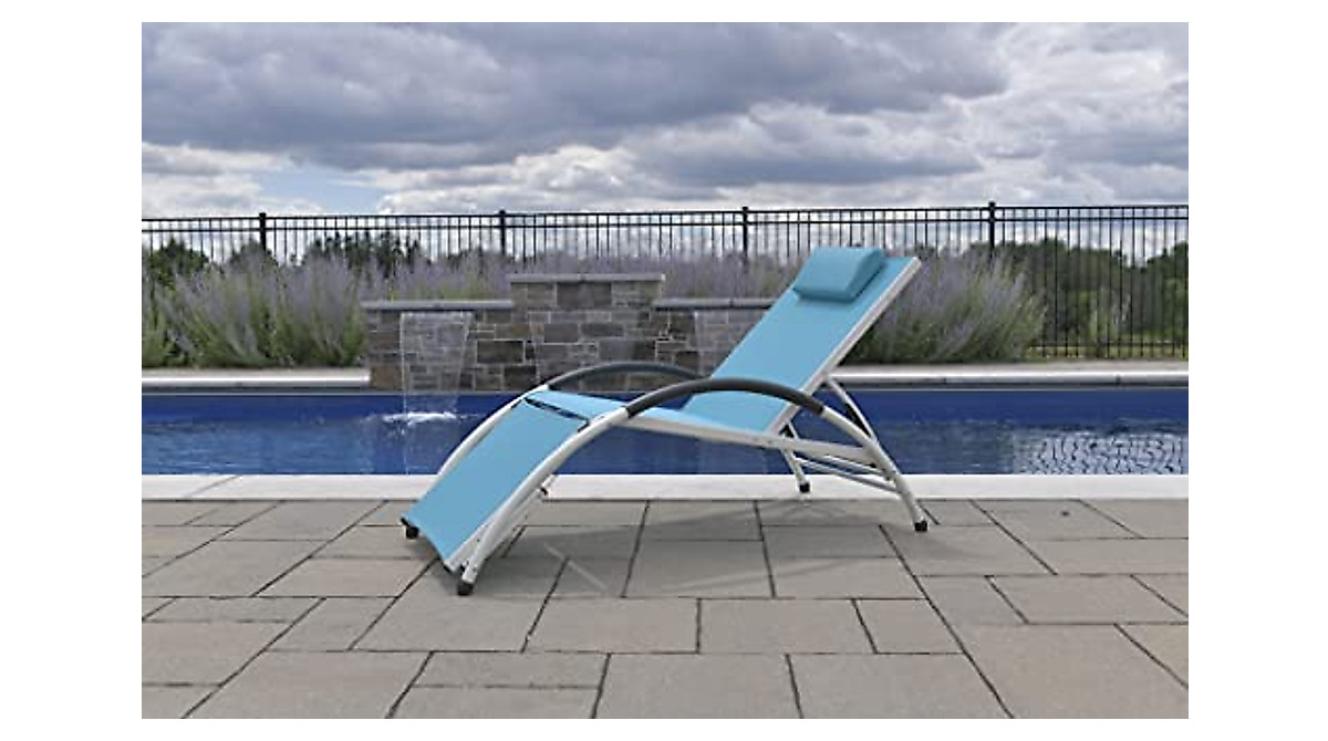 Vivere Dockside Sun Lounger - Durable Aluminum, Turquoise Style