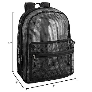 Transparent Mesh Backpacks for School Kids, Beach, Travel - Mesh See Through Backpack with Padded Straps