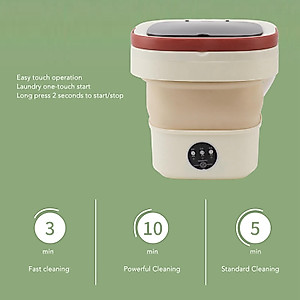 Portable Washing Machine, Mini Foldable Washer and Spin Dryer with Drain Bucket, Lightweight for Outdoor, Apartment, Laundry, Camping, RV, Travel, Underwear, (US Plug)