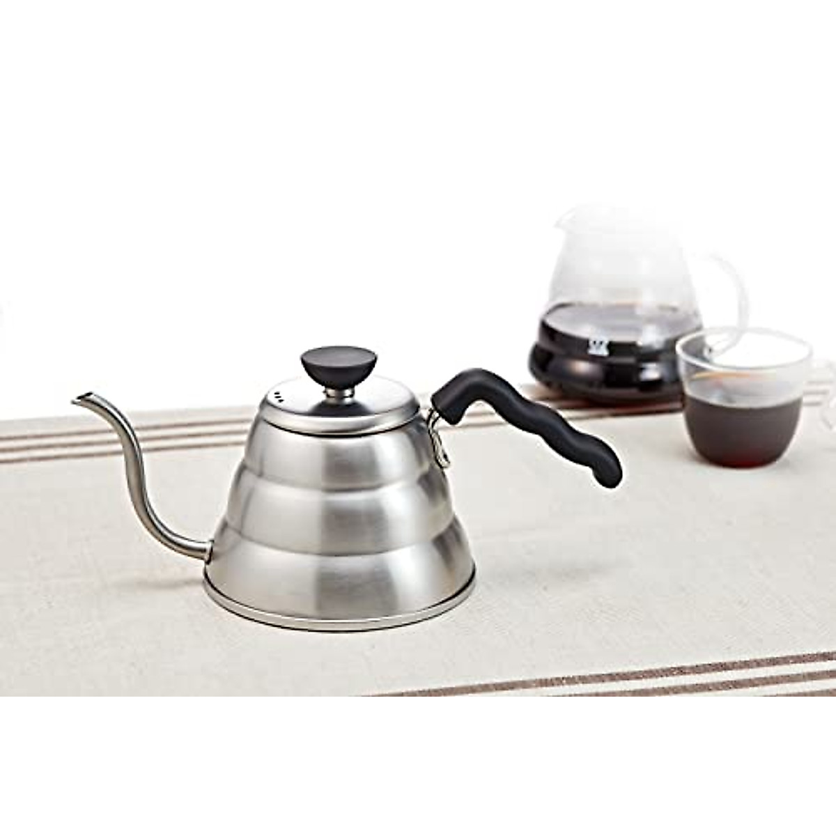 Hario V60 "Buono" Drip Kettle Stovetop Gooseneck Coffee Kettle 1.0L, Stainless Steel,Silver