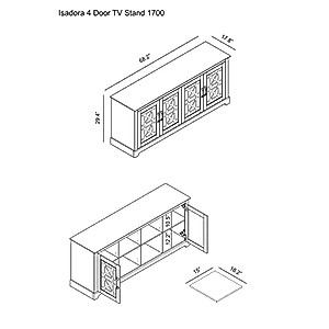 Galano Isadora 75 Inch TV Stand – Smartly Designed Entertainment Center with Spacious Storage - Perfect for Living Rooms - Wide Media Console in Dusty Grey Oak
