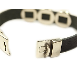 Biddy Murphy Celtic Leather Bracelet Irish Charms Black 7 1/2 Inches Made in Ireland