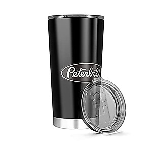 Insulated Tumbler Stainless Steel 20oz 30 Oz Peterbilt Hot Trucks Coffee Logo Wine Tea Cold Iced Funny Travel Cups Mugs For Men Women, White