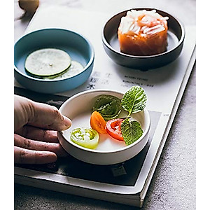 Colias Wing 3.5 Inch Simple Style Single Color Pattern Stylish Design Multipurpose Porcelain Side Dish Bowl Seasoning Dishes Soy Dipping Sauce Dishes-Set of 6