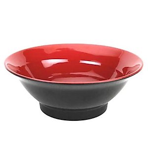 JapanBargain, Udon Bowl Japanese Ramen Noodle Pho Wonton Soup Bowl Black and Red Color 8 inch Diameter Commercial Grade for Restaurant or Home, Red/Black