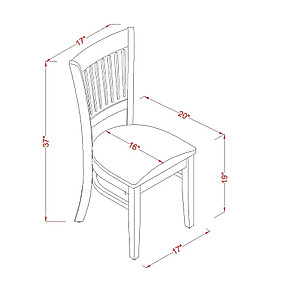 East West Furniture VAC-LWH-C Vancouver Dining Room Chairs - Linen Fabric Upholstered Wooden Chairs, Set of 2, Linen White