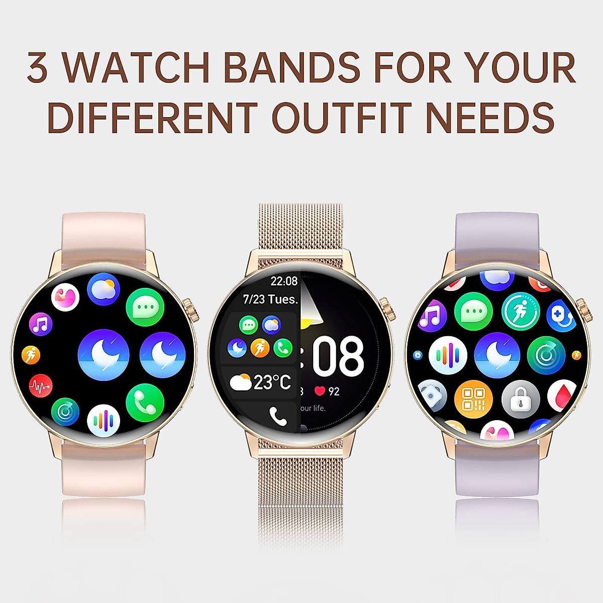 Smart Watch for Women (Make/Answer Call),1.32"HD Screen Smartwatch for Android and iOS Phones Compatible,Fitness Tracker with Heart Rate Sleep Monitor AI Voice digital Waterproof Watch for Women.