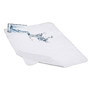 American Baby Company Waterproof Embossed Quilt-Like Flat Reusable Portable/Mini-Crib Size Protective Mattress Pad Cover for babies, adults and pets, White 24" X 38"