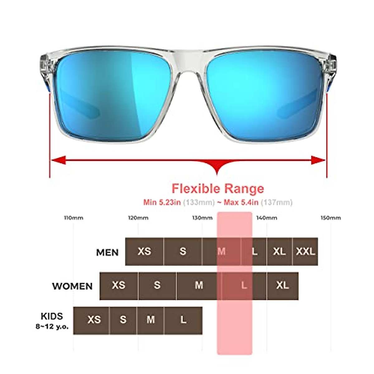 EAZYRUN ER00 P1A HD retangle Sky blue Polarized Driving Sunglasses for Women Men
