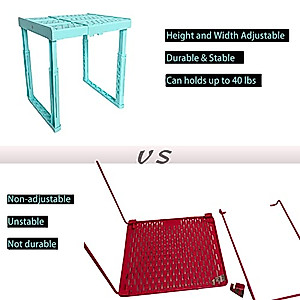 Adjustable Locker Shelf for School, Height and Width Adjustable Locker Organizer, Locker Stand Shelf for Work, Stackable Locker Tools for Gym Lockers, Office, Back to School Essentials, Mint Blue