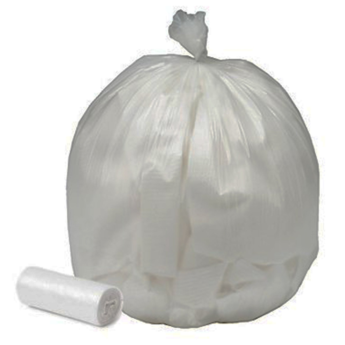 iTouchless Small/Medium Trash Bags, Fits 2 Gal, 3 Gal, 4 Gal, 5 Gal, and 6 Gallon Garbage Cans, Strong Bathroom Kitchen Bin Liners, for Rubbish Recycling Compost in the Home, Office, Clear, 50 Count
