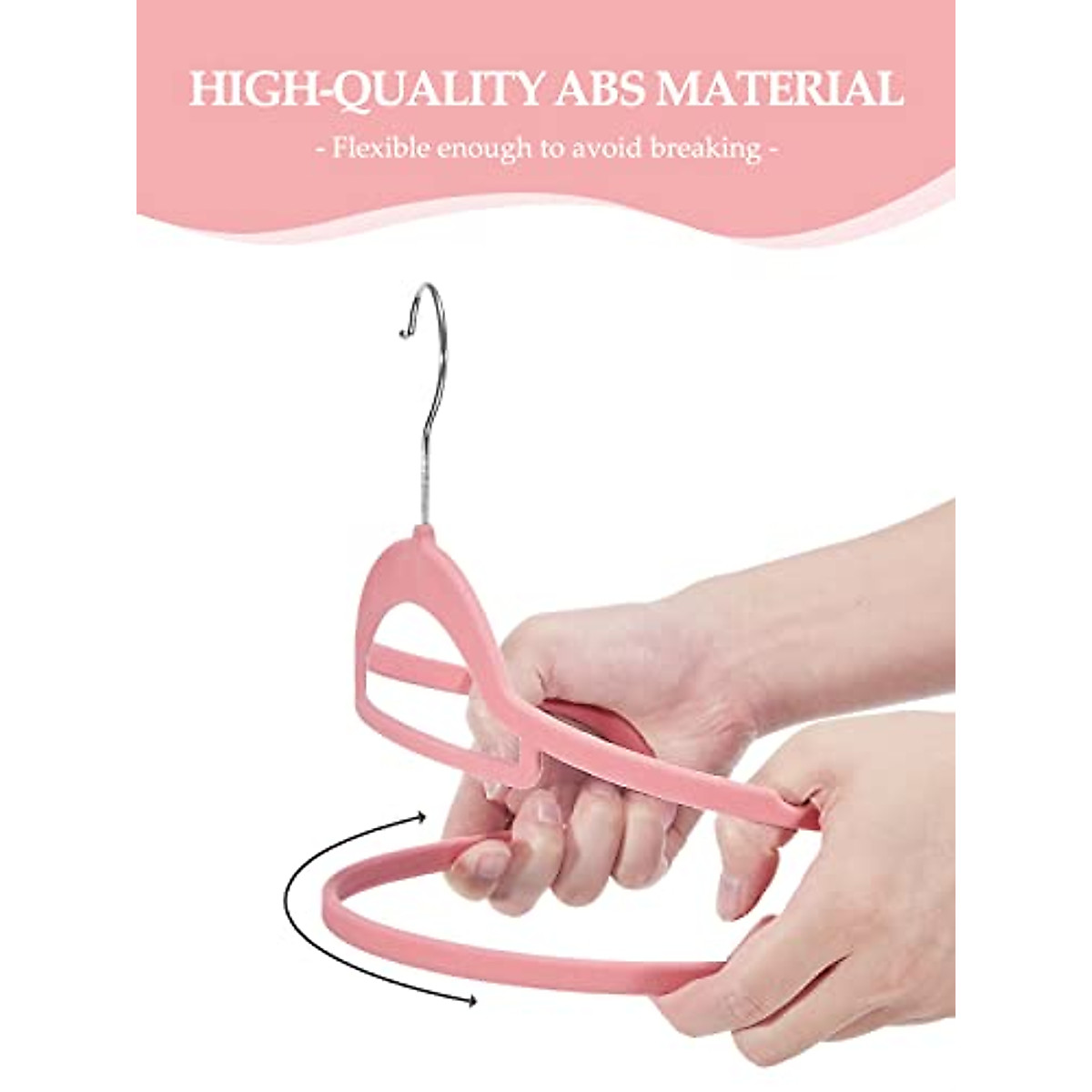 HOUSE DAY Velvet Hangers with Tie Bar 20 Pack Pink, Clothes Hangers Non-Slip, Space Saving Felt Hangers for Pants, Coat, Suits, Shirt, Scarf, No Hanger Marks