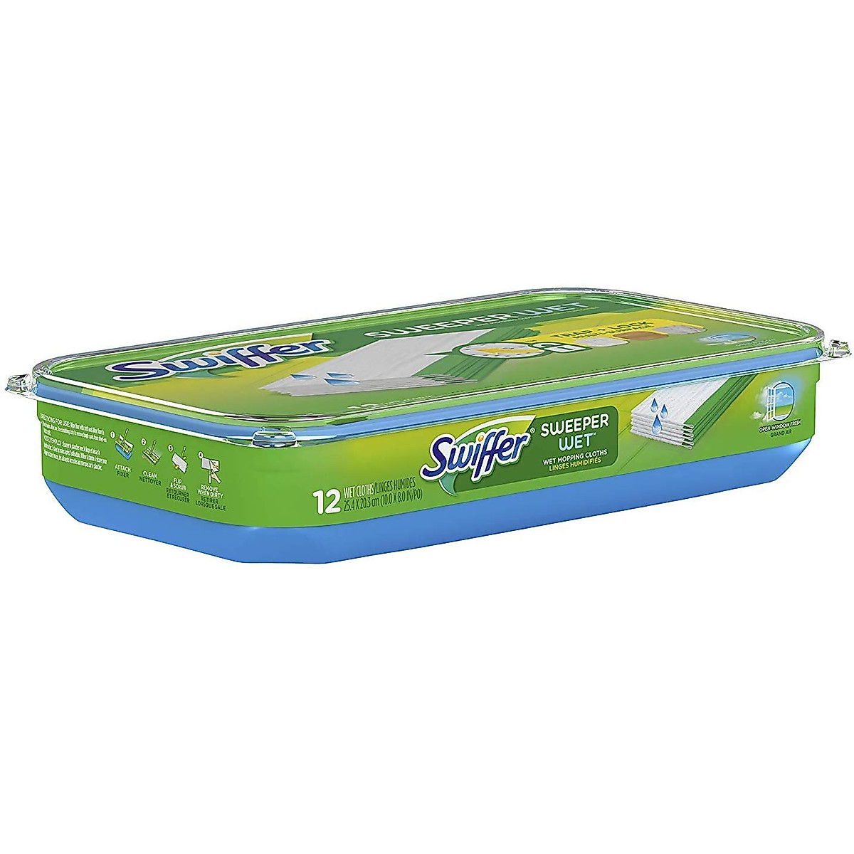 Swiffer Sweeper Wet Mopping Pad Refills for Floor Mop Open Window Fresh Scent 12 Count - 1 Pack