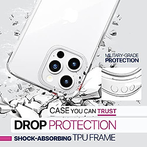 FlexGear Case for iPhone 14 Pro Max with 2X Tempered Glass Screen Protectors + 2X Camera Lens Protectors [Full Protection] - Crystal Clear