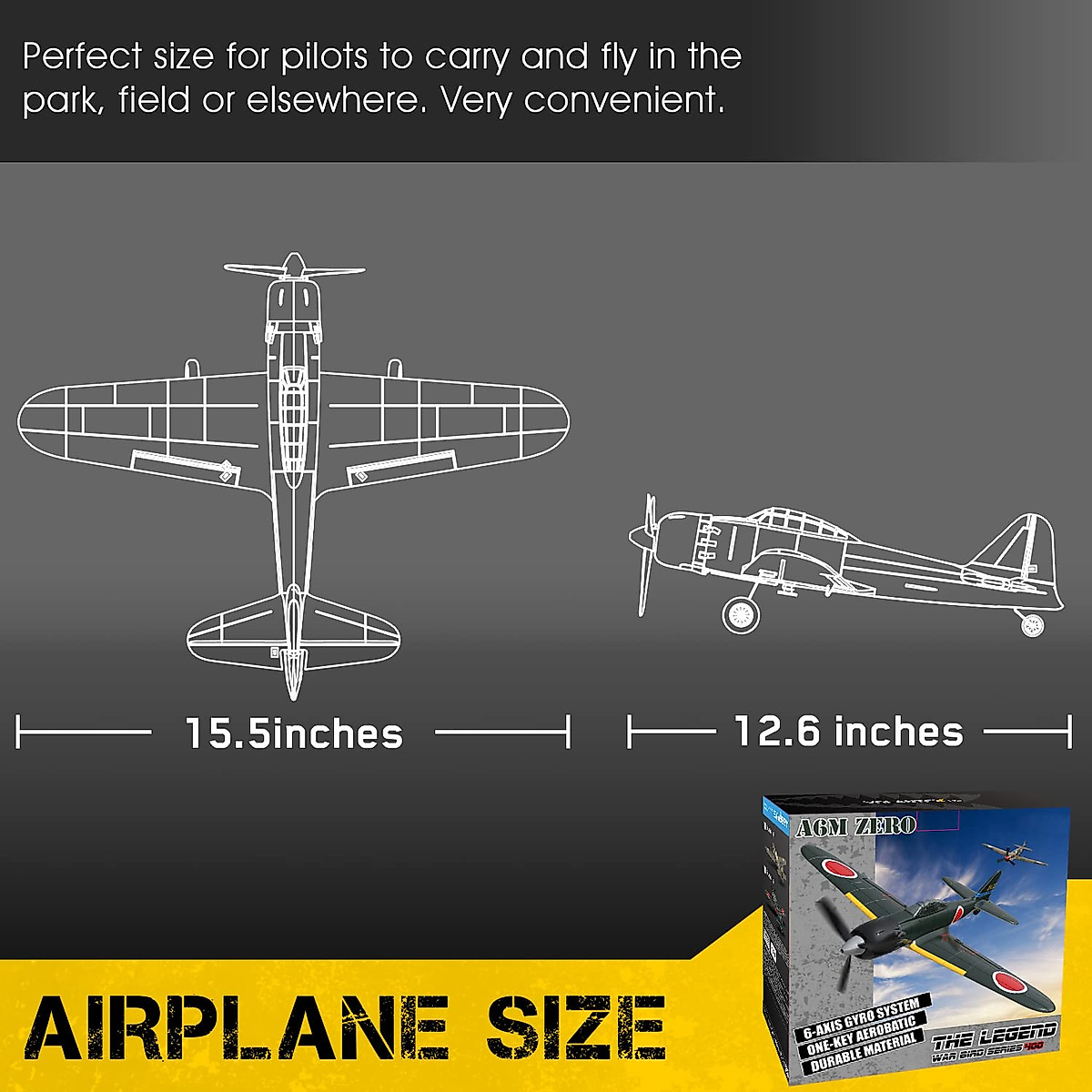 Romote Control Airplane Zero Fighter, 4 Channel RTF RC Plane with 6-Axis Gyro, WW2 Warbird Aircraft Toy Gift for Adults & Kid