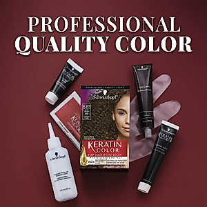 Schwarzkopf Keratin Color, Color & Moisture Permanent Hair Color Cream, 6.83 Light Brown