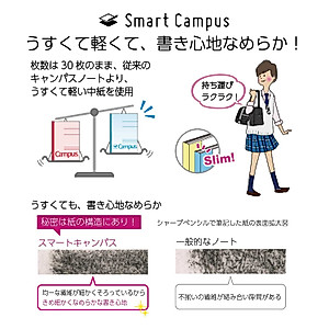 KOKUYO Composition Notebooks, 5 Pack Smart Campus Semi-B5 Comp Book with Dot B 6mm Ruled, 30 Sheets, School Lined Notebook in White, Journal Notebook for Women Work Study Note Taking (NO-GS3CWBTX5)