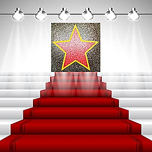 Star Sticker Decor with Black Marker for Movie Theme Red Carpet Oscar Party Decorations(25 Packs)