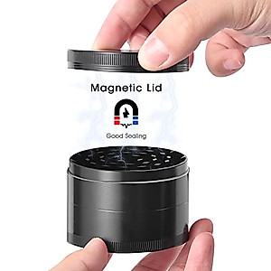 ATOYSKPX Spice Grinder 2.5 Inch, Large Grinder (Black)