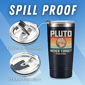 Onebttl Pluto Gifts Space Astronomy Tumbler Travel Coffee Mug, Astronauts Gifts for Astronomy Space Lover, Men, Boys, Christmas, Birthday, Stainless Steel Insulated 20oz/590ml