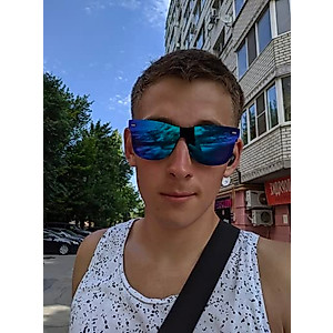 FEISEDY Trendy Rimless Mirrored One Piece Lens Sunglasses Reflective Sun Glasses B4114