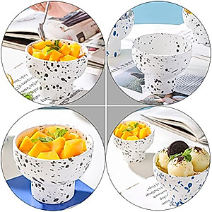 PAREKS 1pc Snack Tasters Dessert Cereal Trifle Bowls White Parfaits Yogurt Party Mixing Cups Multipurpose Milk Dishes Kitchen Soda Glass Drinking Juice Ceramic Footed Sauce