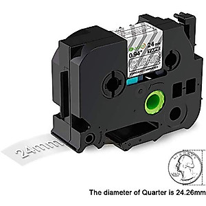Buyalot Compatible Label Tape Replacement for Brother Ptouch TZe Label Maker Tape TZe-155 TZ-155 24mm 0.94 Inch White on Clear Label Tape, Compatible with Brother D600 P700 P750W, 2-Pack