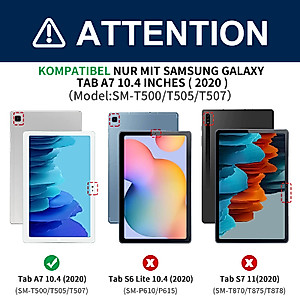 Keyboard Case for Samsung Galaxy Tab A7 10.4'' 2020 Model (SM-T500/T505/T507), Slim Lightweight Stand Cover - Magnetically Detachable Bluetooth Keyboard, Auto Sleep/Wake Function, Dark Blue