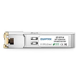 1000BASE-T SFP to RJ45, 1.25G SFP-T Gigabit SFP Copper RJ45 Module Mini GBIC Transceiver for Ubiquiti UF-RJ45-1G, Supermicro, Netgear, Broadcom, Other Open Switches, up to 100m