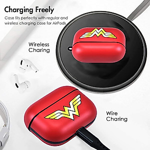 Airpods Pro Case, Luxurious Shockproof and Scratch-Proof Charging Protective Cover Specially Designed for Apple Airpods Pro with Key Chain（Wonder Woman）