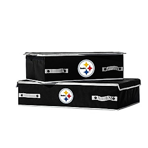 Franklin Sports NFL Pittsburgh Steelers Under The Bed Storage Bins - Large, 26 x 18 x 6 - Inch