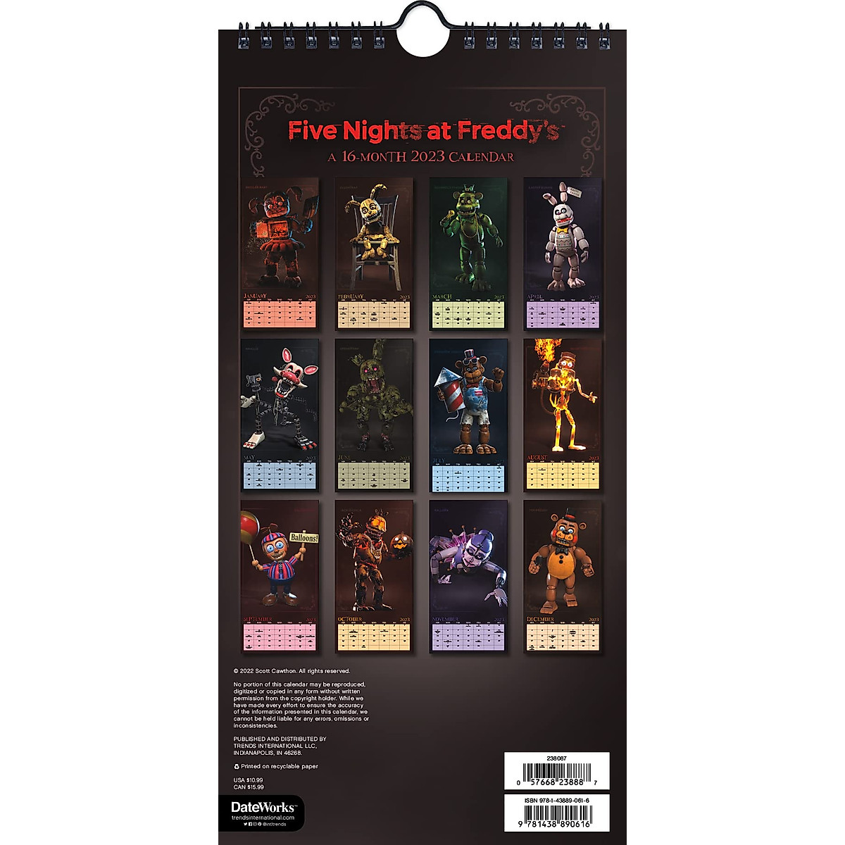 2023 Five Nights at Freddy's Mini Poster Calendar