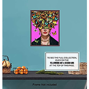 Wall Art - Poster - Cute Chic Butterfly Wall Art - Bedroom, Office, Living Room Decor - Gift for Women, Artists - 8x10 UNFRAMED Picture Print