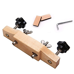 Jiayouy Luthier Tools Solid Maple Guitar Bridge Clamp with Cork Gasket L-Wrench for Classical/Acoustic Guitar Accessory