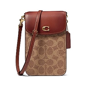 COACH Coated Canvas Signature C Phone Crossbody, Tan Rust