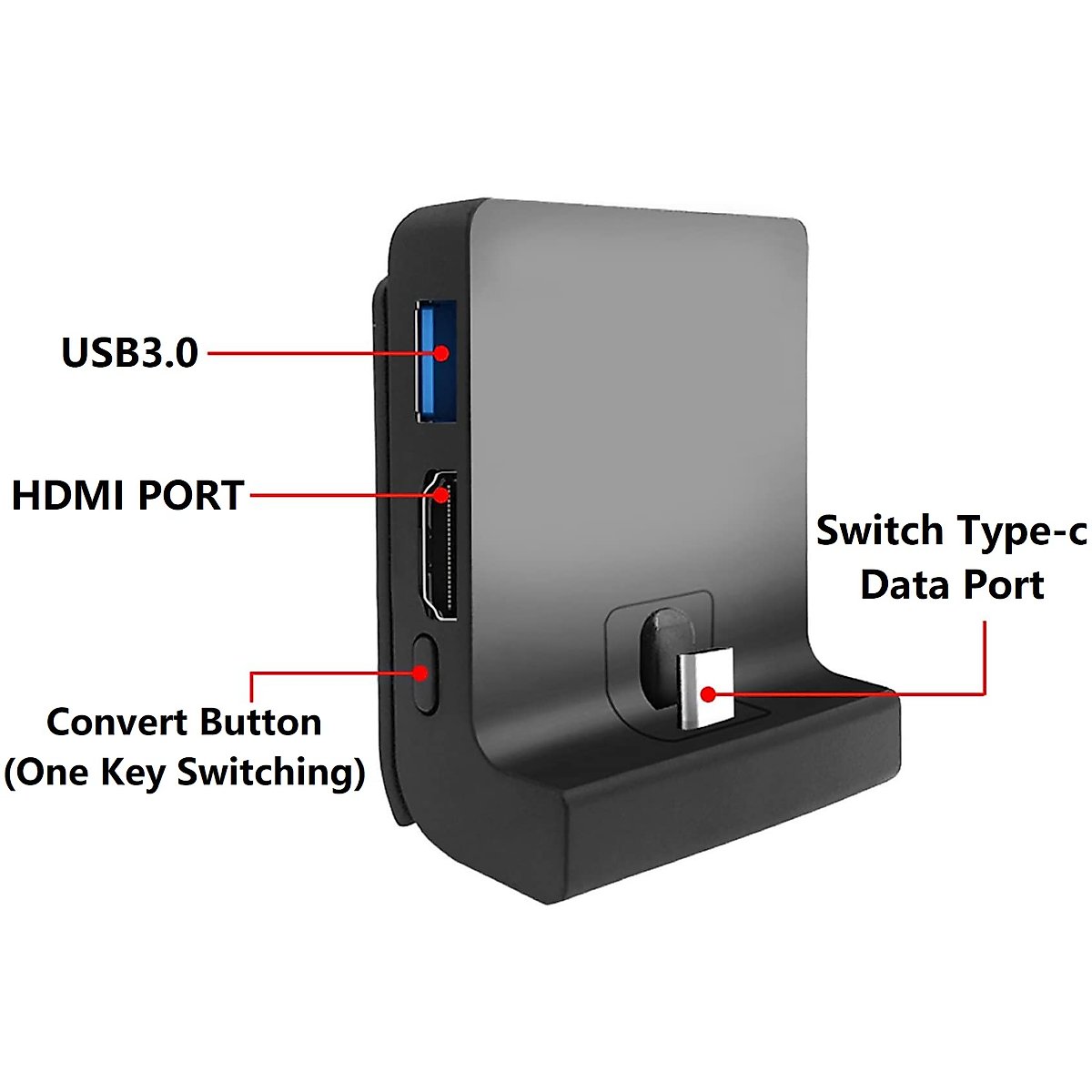 Switch TV Docking Station for Nintendo,Switch OLED Dock, Portable Adjustable Charging Dock 4K HDMI USB 3.0 Port Replacement with USB C Charging Cable for Official Nintendo Switch and Newest OLED Model