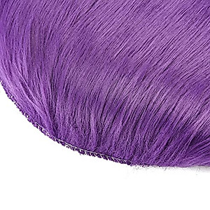 Nuxn 40 x 50cm Heart Shape Faux Sheepskin Rug Soft Long Plush Fluffy Shaggy Carpet Area Mats Rugs Bedroom Sofa Decorative Floor Carpet (Purple) 1