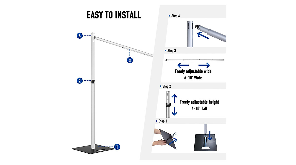 Hecis Adjustable Pipe and Drape Kit for Events