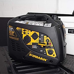 Firman W01784 Portable Generator, Gas, Recoil-Start With Parallel Kit, 2100/1700-Watt - Quantity 1