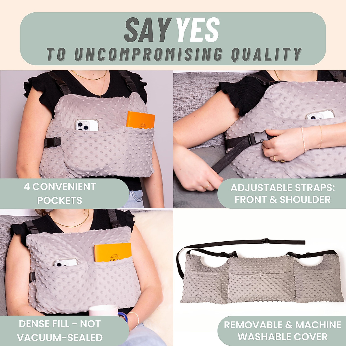 MOYOAMA Post Mastectomy Pillow - Post Surgery Pillow for Car, Breast Reduction & Augmentation Patients, Breast Pillow After Heart Surgery Pillow, Mastectomy Recovery Must Haves, Post Surgery Gift