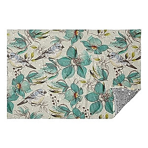Joko Ivery Flowers Birds Premium Soft Travel Blanket Pillow Airplane Blanket with Hand Luggage Belt & Backpack Clip Car Blanket 2 in 1 for Home Train Bus Airplane