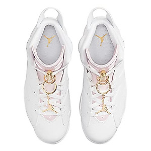 Nike Women's Air Jordan 6 WMNS Gold Hoops, White/Sail/Metallic Gold/Barel, 9W