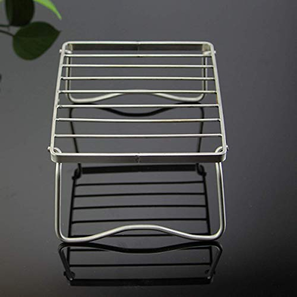 FBWSM Portable Camping Grill Mini Stainless Steel BBQ Grill Folding Compact Barbeque Grill for Picnics, Backpacking, Backyards, -17 * 15.5 * 9.5cm